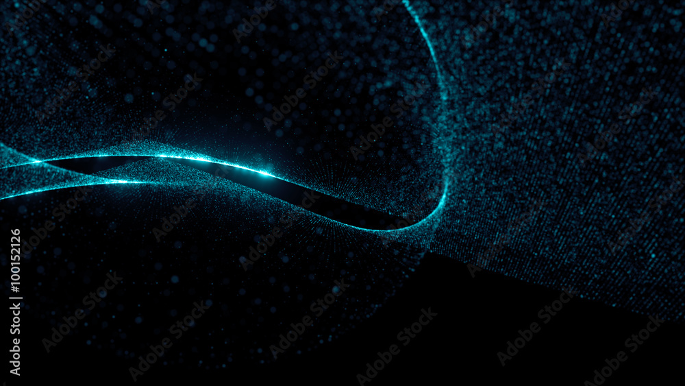 abstract particle background, 3d render with depth of field, glow and randomize elements Stock ...