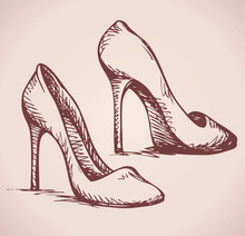 Vintage Drawing Of Shoes 3 Free Stock Photo - Public Domain Pictures