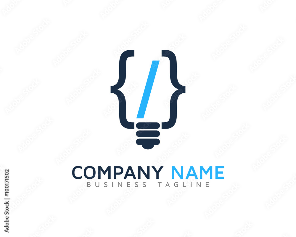 Code Idea Logo Design Template Stock Vector | Adobe Stock