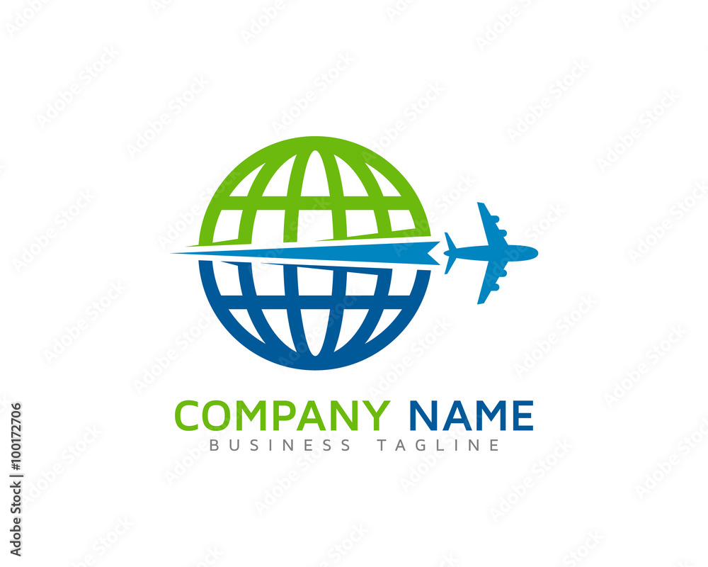 Travel World Logo Design Template Stock Vector | Adobe Stock
