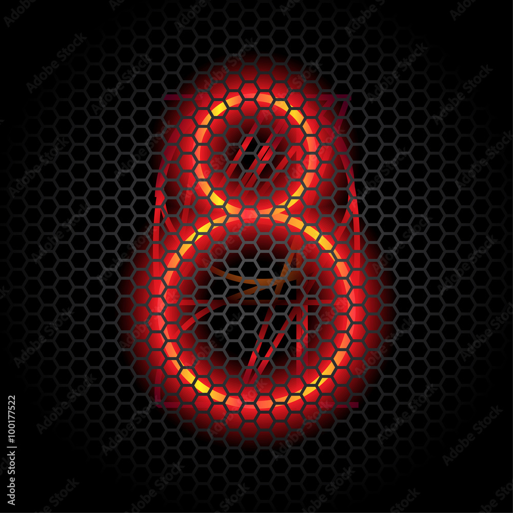 Cathode digit number 8 vector illustration. Stock Vector | Adobe Stock