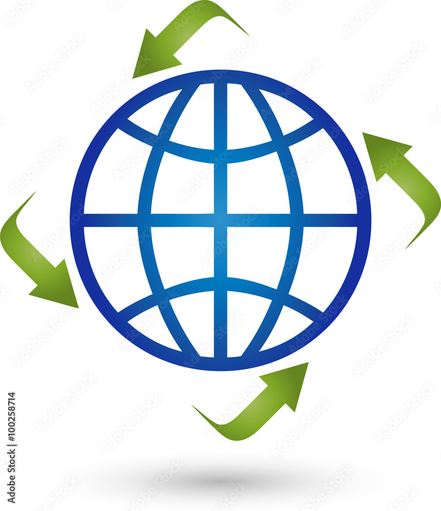 Erde und Pfeile Logo, Globus, Weltkugel, Vektor Stock Vector | Adobe Stock