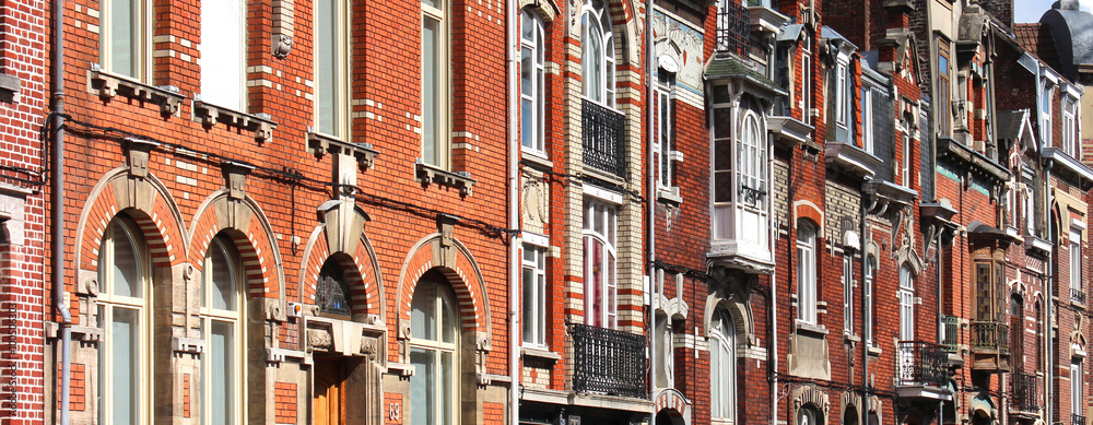 Photo Stock Façades en briques rouges / Lille (France) | Adobe Stock
