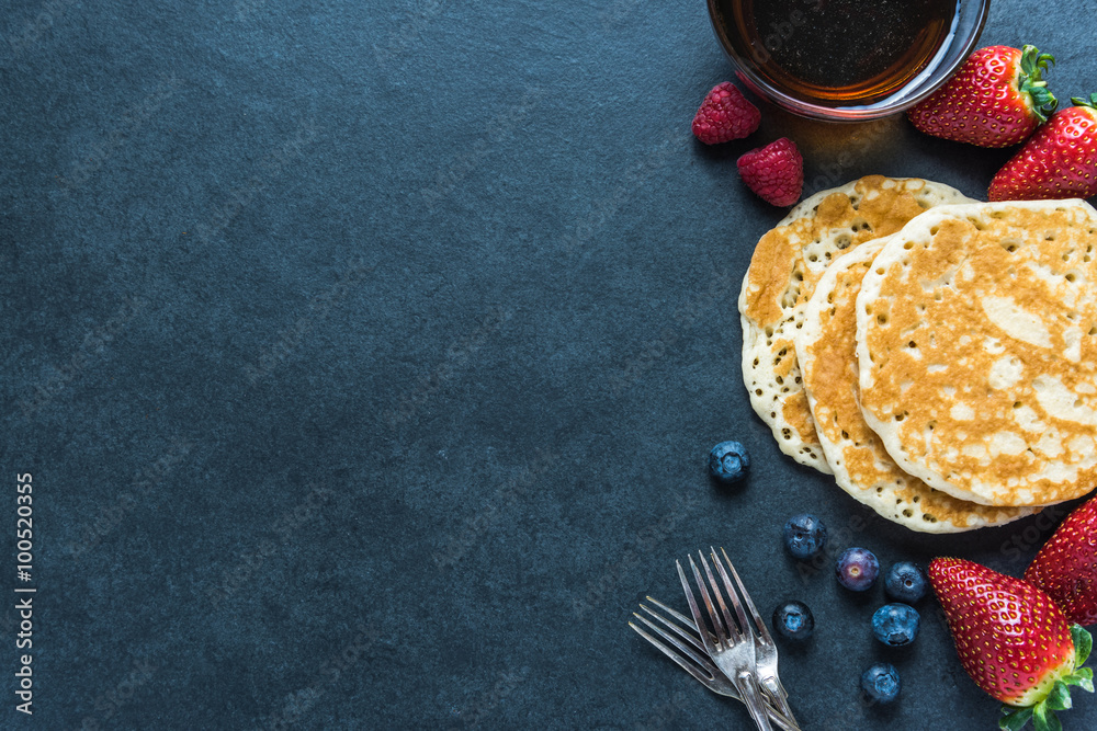 Pancakes border background Stock Photo | Adobe Stock