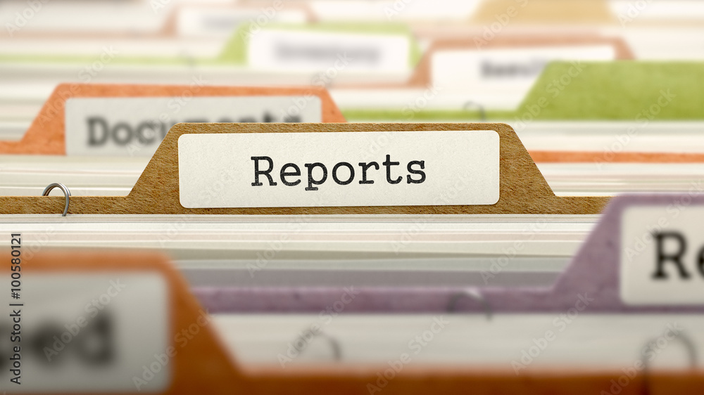 File Folder Labeled as Reports. Stock Illustration | Adobe Stock