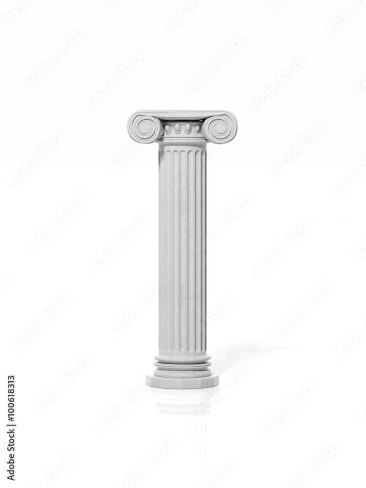 Ancient pillar, isolated on white background. Stock Photo | Adobe Stock