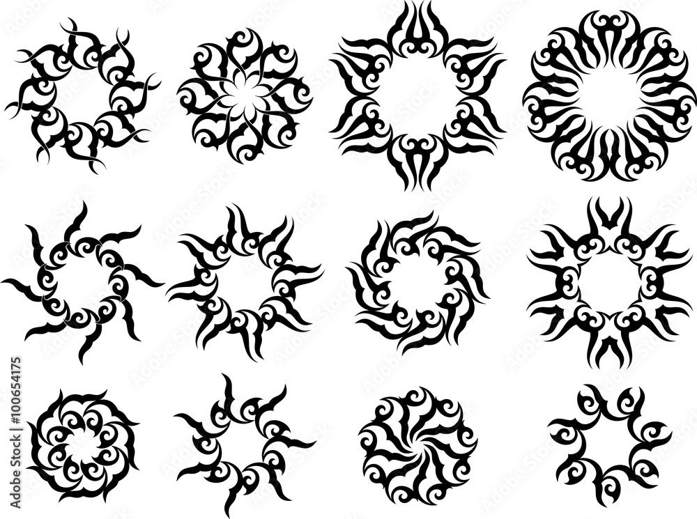 Tribal Tattoo Sun Stock Vector | Adobe Stock