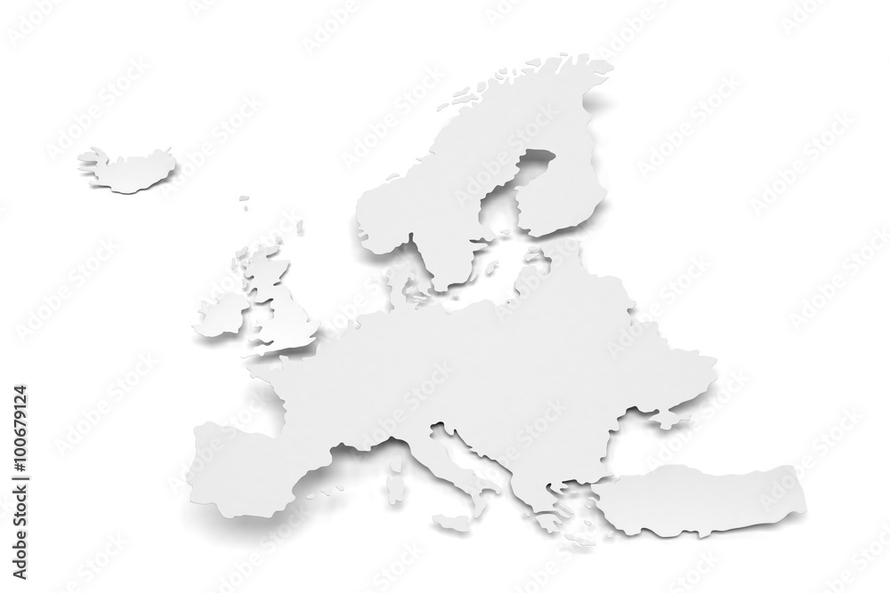 Detail paper map of Europe Stock Illustration | Adobe Stock