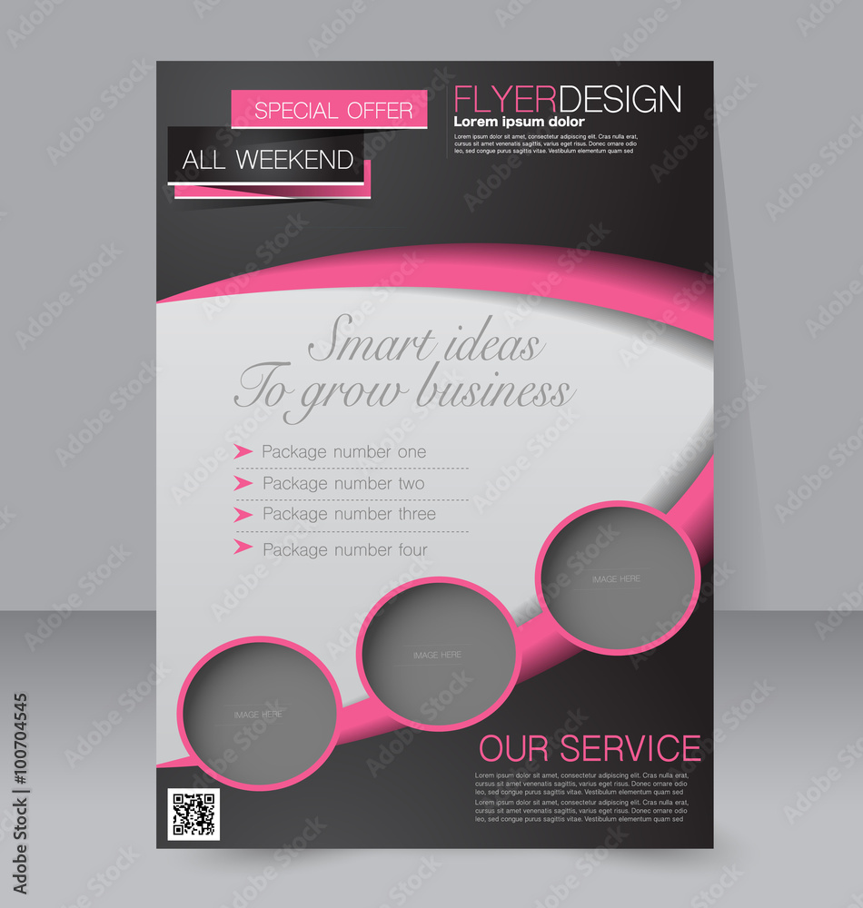 Flyer template. Brochure design. Editable A4 poster for business ...