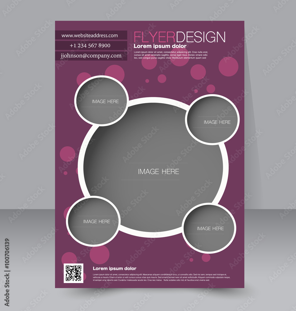 Brochure design. Flyer template. Editable A4 poster for business ...