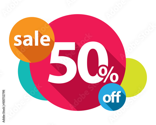 50% discount logo colorful circles Stock Vector | Adobe Stock