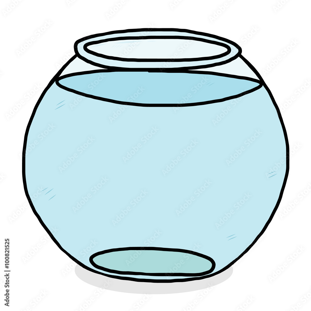 Vektor water in glass bowl / cartoon vector and illustration, hand ...
