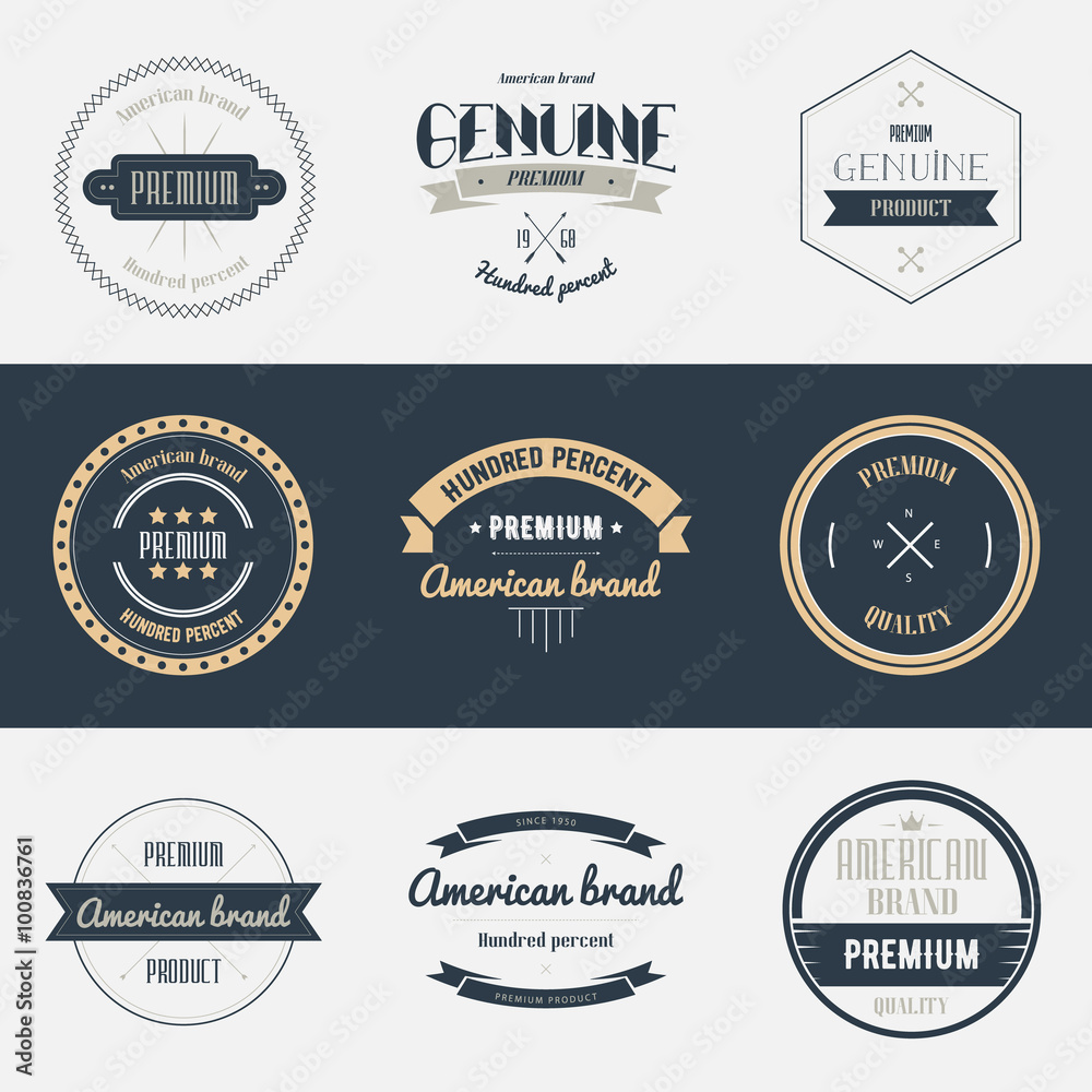 Premium quality labels set. Brands design elements, emblems, logo ...