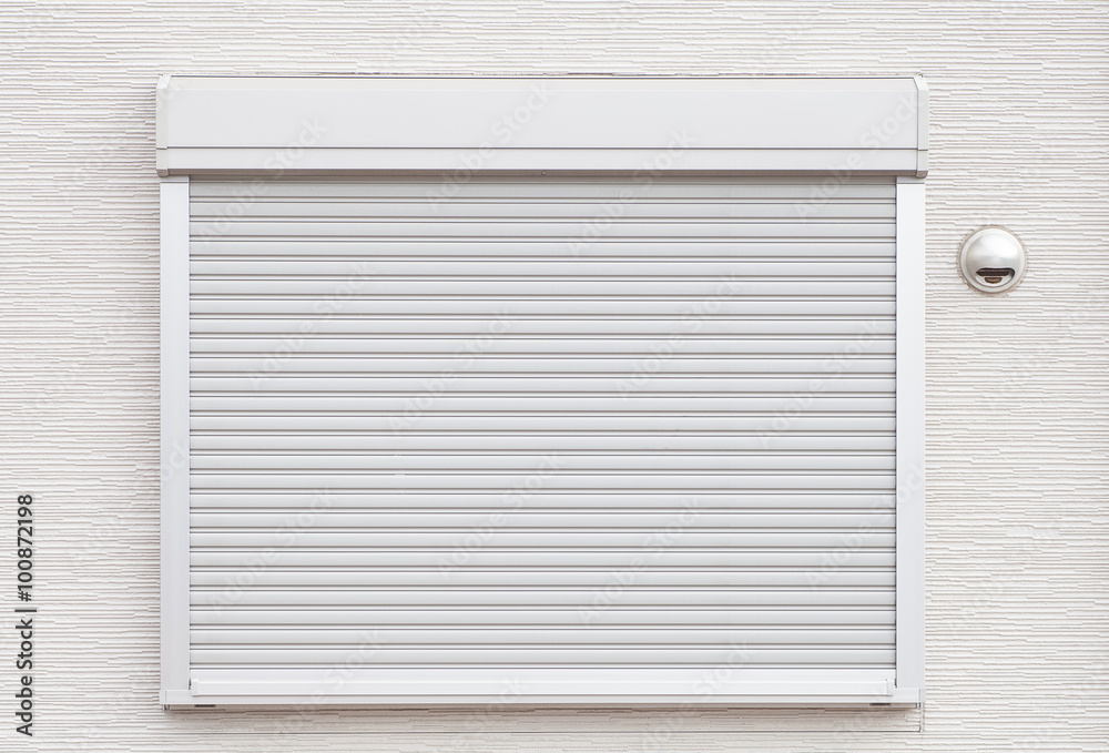 White metal roller door shutter background and texture.. Stock Photo ...