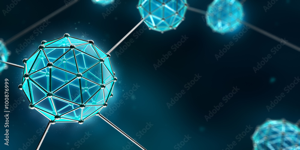 Ilustración de Stock Nanotechnology Atom and Molecule | Adobe Stock