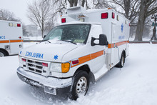 Ambulance Driving In A Winter Free Stock Photo - Public Domain Pictures