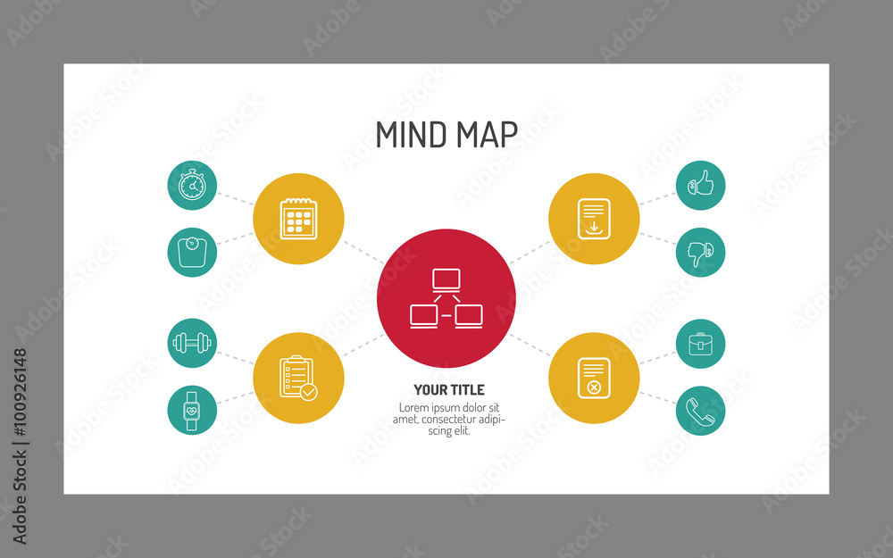 Two Level Mind Map Template Stock Vector | Adobe Stock