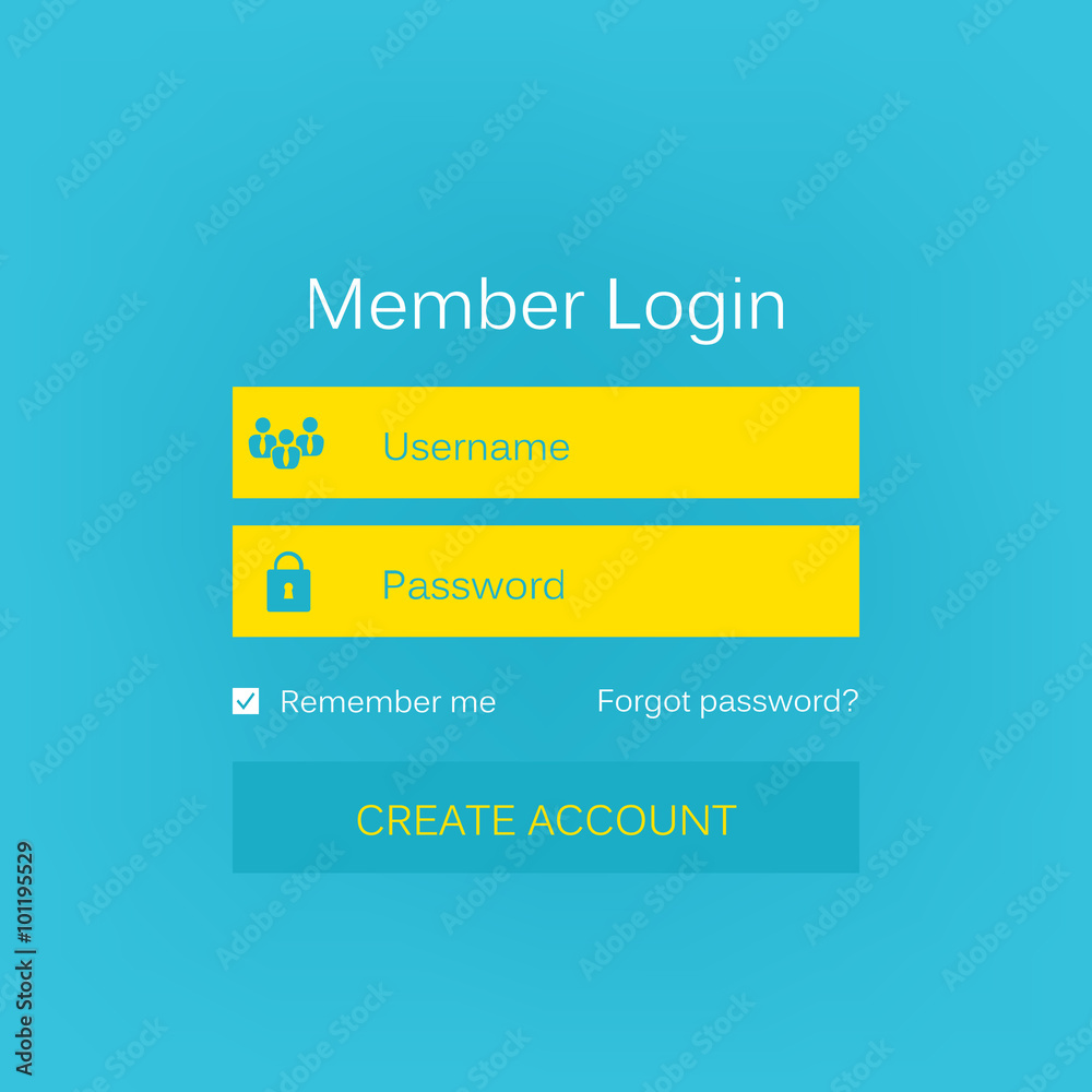 Mobile vector user ui kit form interface. For web page, site bar, art ...