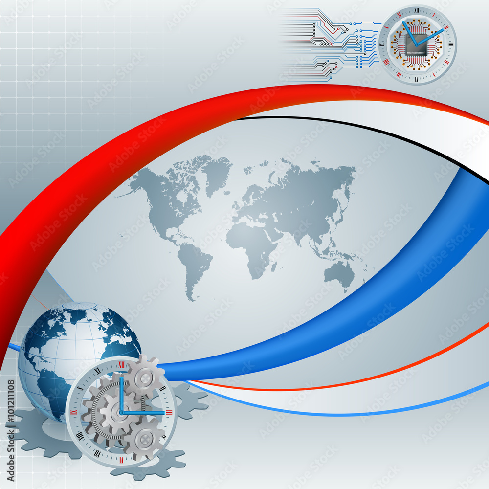 Design template for industry/technology background; World Map, Earth ...