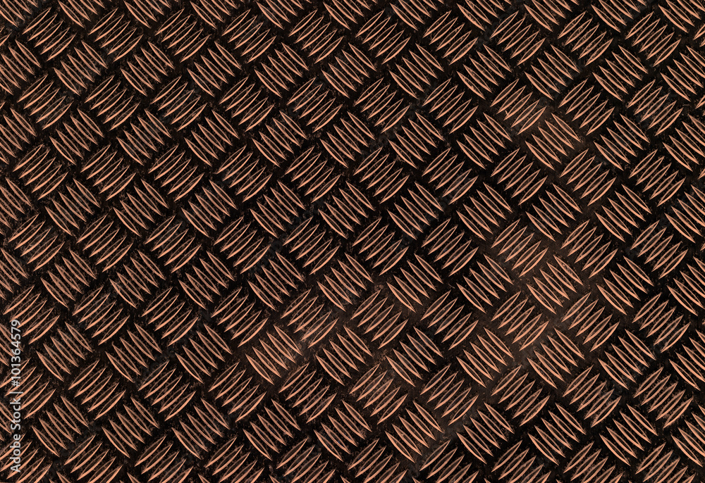 Copper colored diamond plate, also known as checker plate, tread plate ...