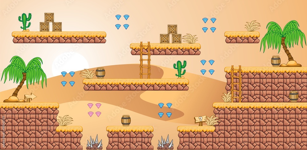 Tile set Platform for Game - A set of layered vector game asset ...