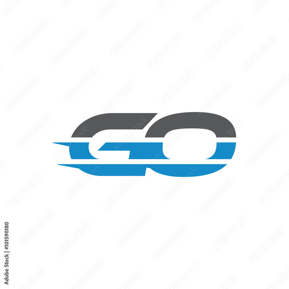 Simple Modern Dynamic Letter Initial Logo go Stock Vector | Adobe Stock