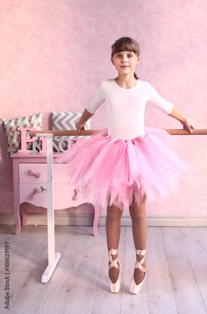 preteen blond girl in ballet class Stock Photo | Adobe Stock