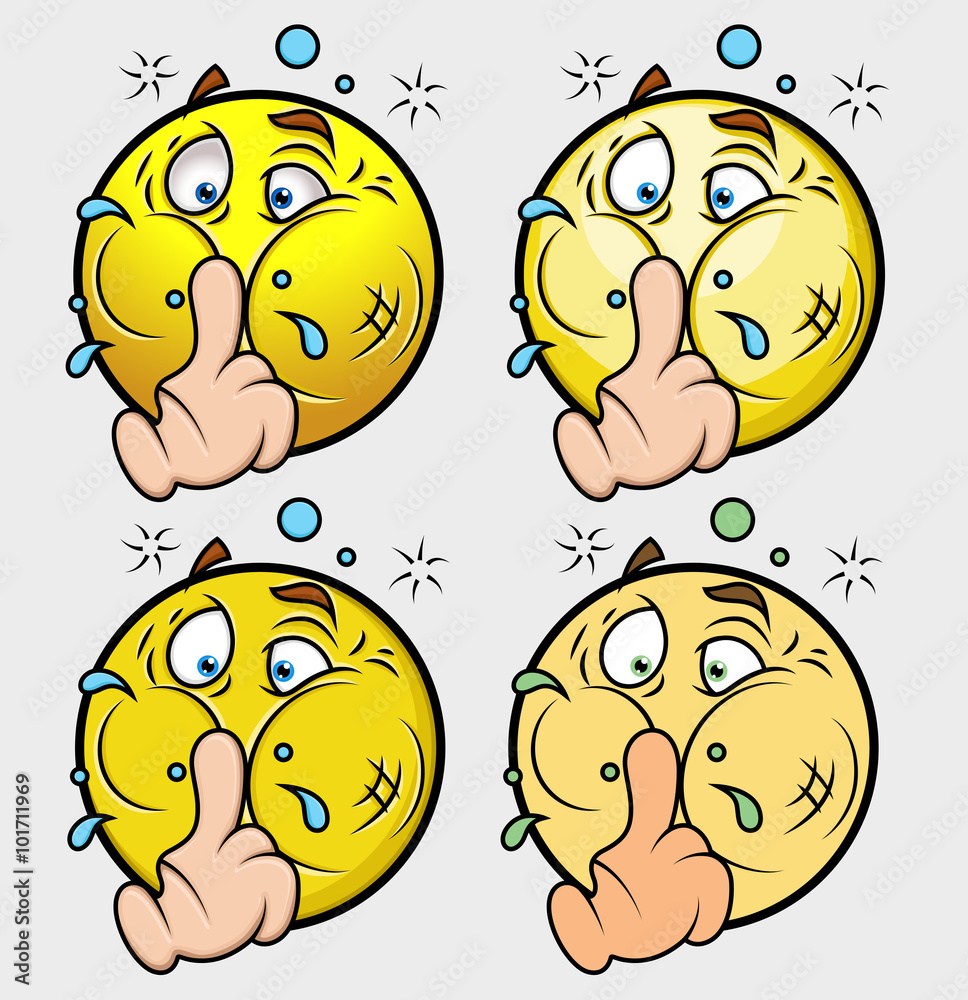 Finger on mouth Emoji Smiley Emoticon Stock Vector | Adobe Stock