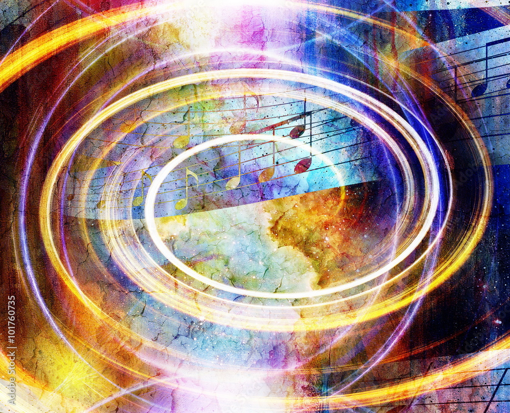 music note and abstrtact color background. spots background. Stock ...