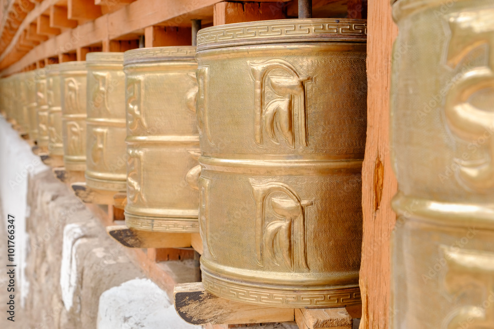 dharma wheel monastery of Alchi, ladakh, India Stock Photo | Adobe Stock