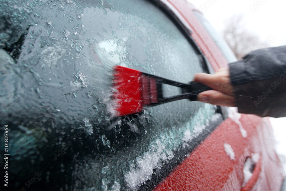 Sleet covered car windows Stock Photo | Adobe Stock