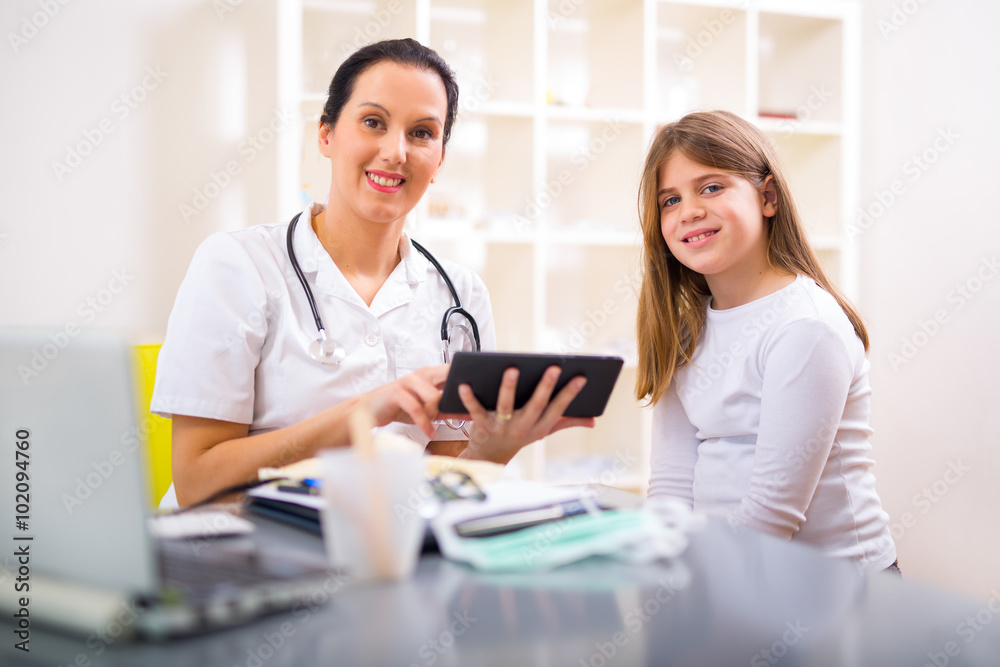 Female doctor and little girl patient. Medical examination. Stock Photo ...