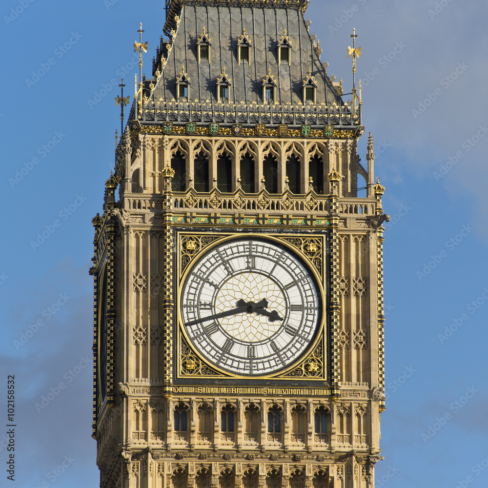 detailed close up of the clock at Elizabeth Tower, also known as Big ...