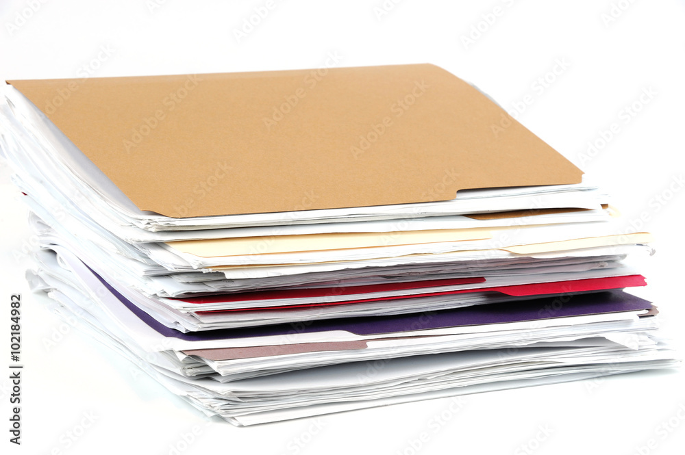 stacking documents and folders Stock Photo | Adobe Stock