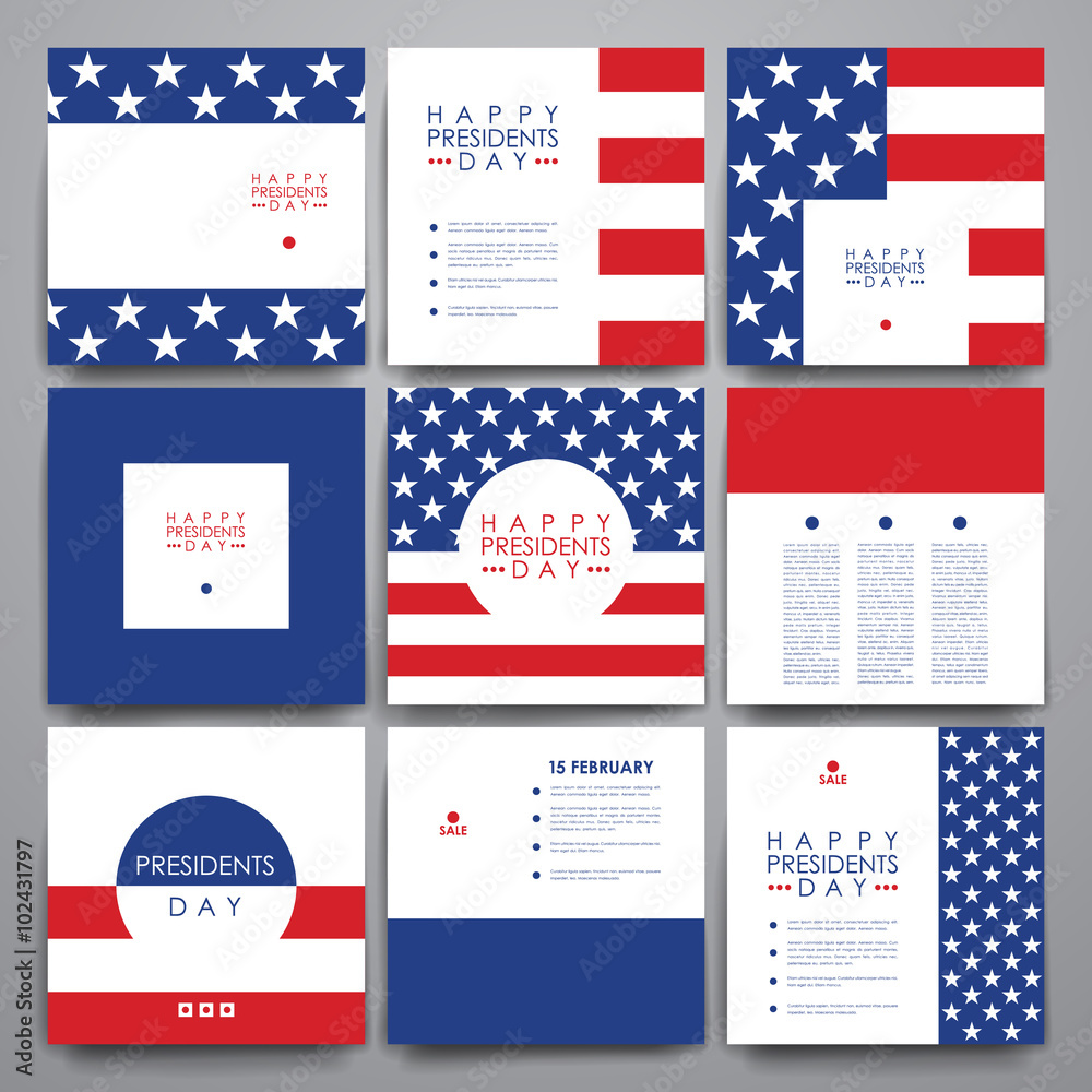 Set of modern design banner template in Presidents Day style Stock ...
