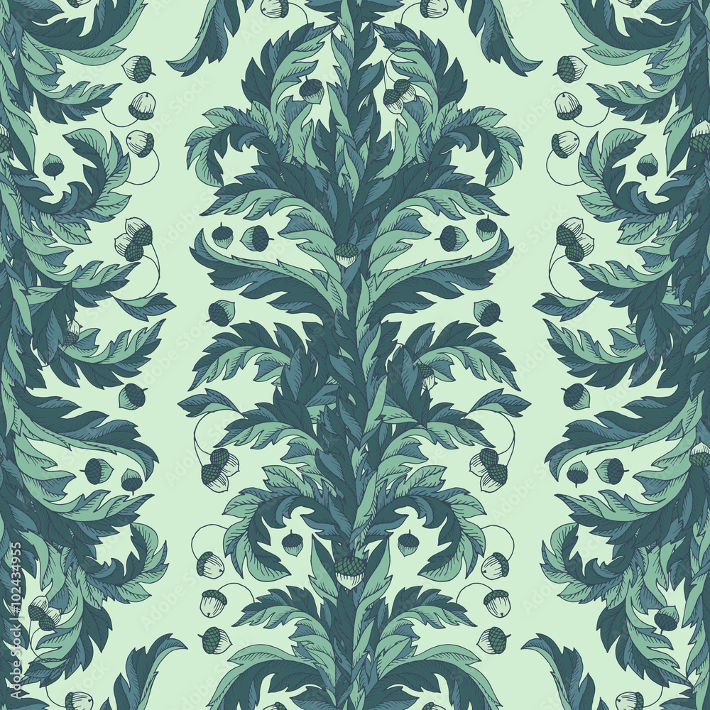 Vector seamless pattern, victorian style vintage wallpaper or textile ...