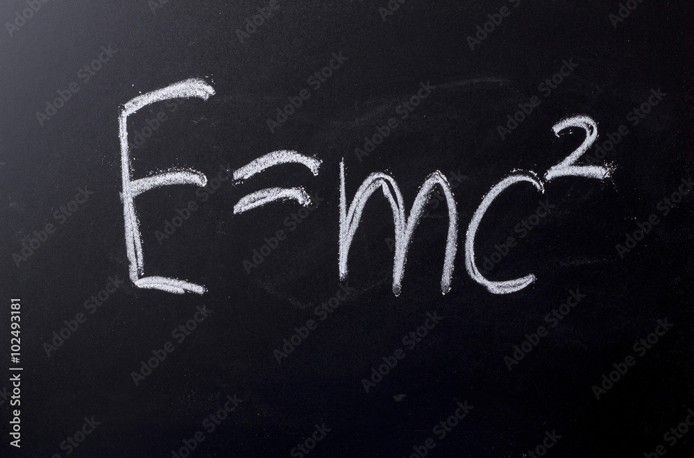 E equals mc squared on chalkboard Stock Photo | Adobe Stock