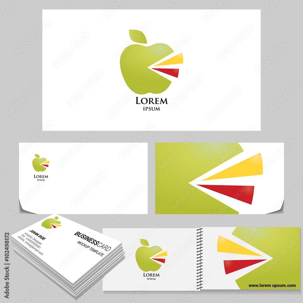 Apple Logo. Vector realistic branding mock up Stock Vector | Adobe Stock