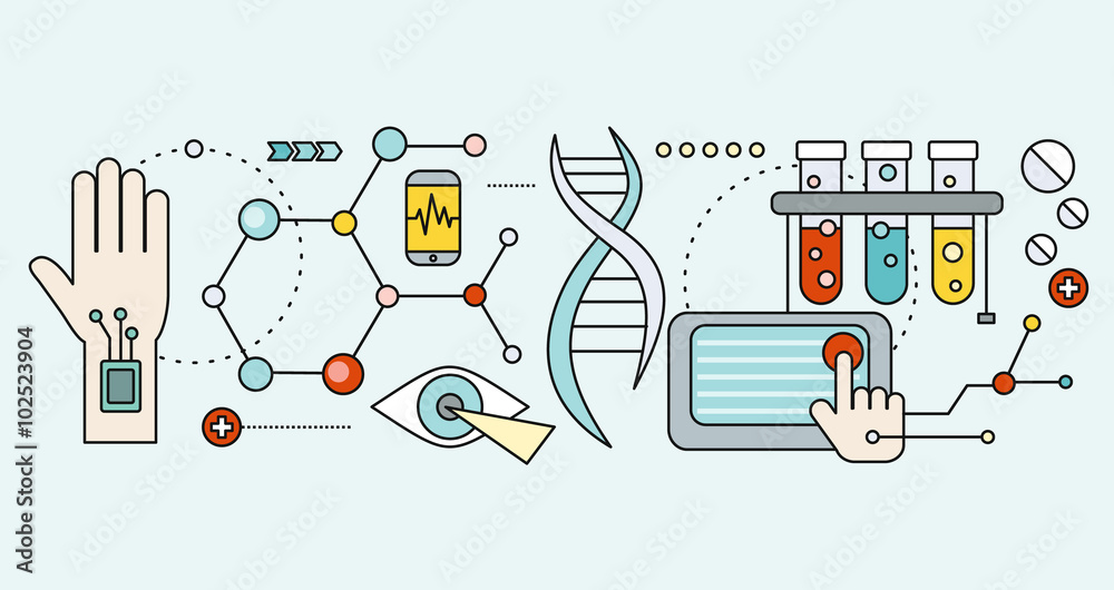 Laboratory with Human DNA. Concept Scientific Stock Vector | Adobe Stock