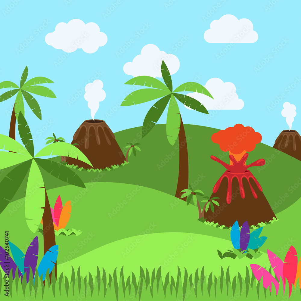 Dinosaur or Prehistoric Background in Vector Format Stock Vector ...