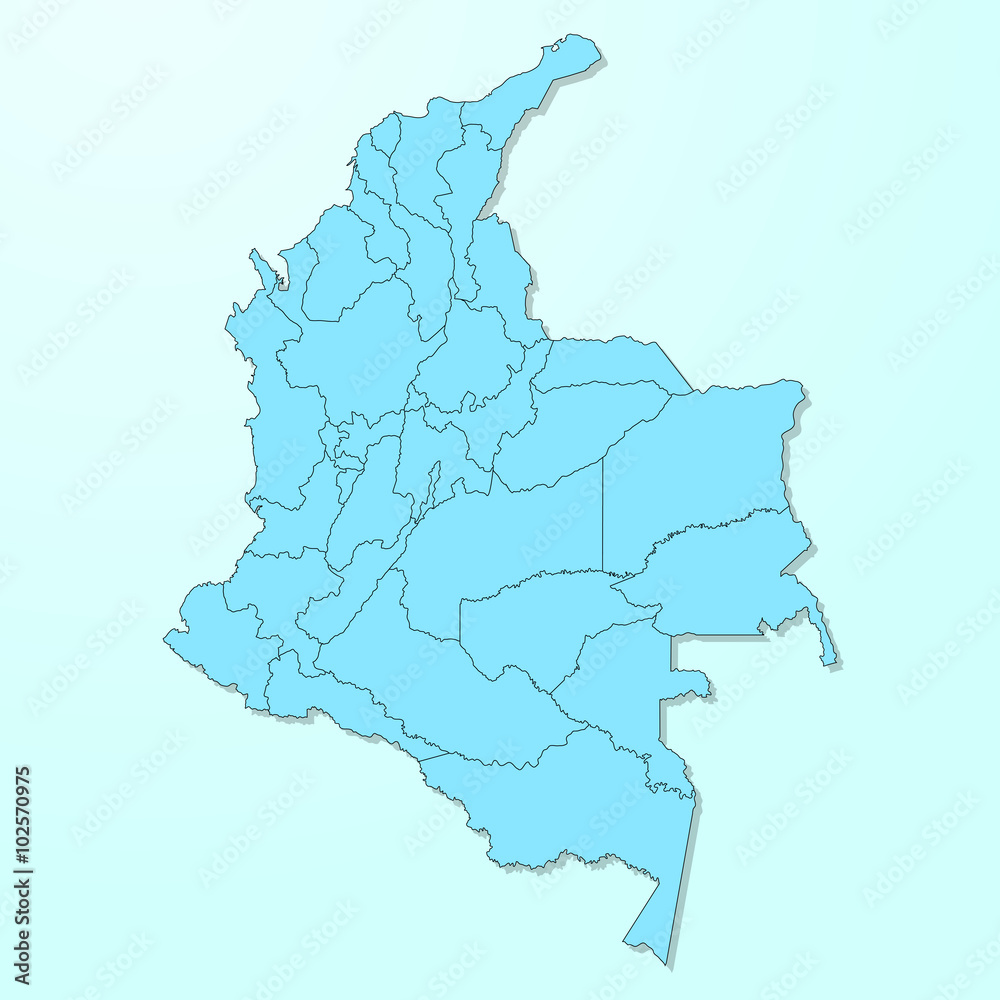 Colombia map on blue degraded background vector Stock Vector | Adobe Stock