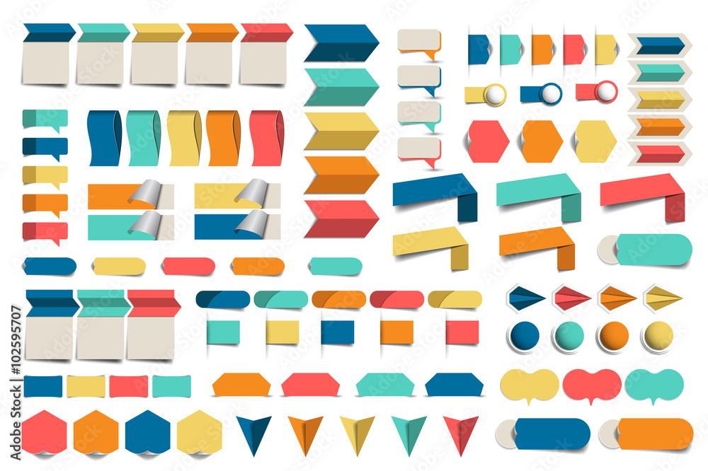 Mega set of infographics flat design elements, schemes, charts, buttons ...