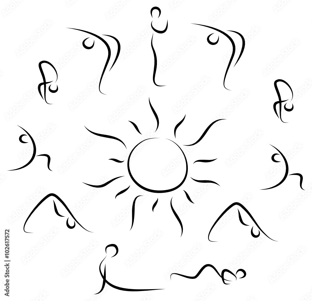 Sun Salutation Stock Vector | Adobe Stock