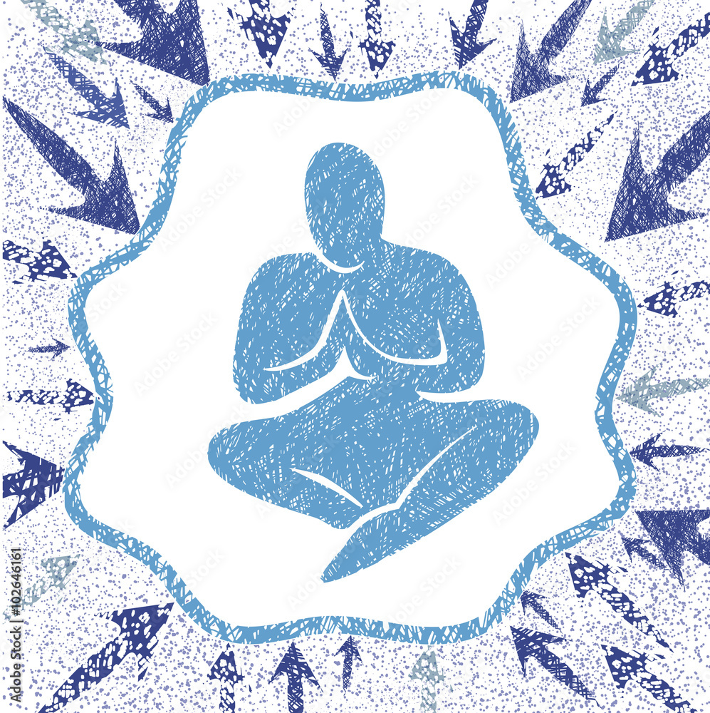 man in prayer under the invisible dome Stock Vector | Adobe Stock