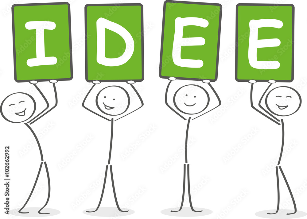 Vector de Stock Strichmännchen haben eine Idee | Adobe Stock