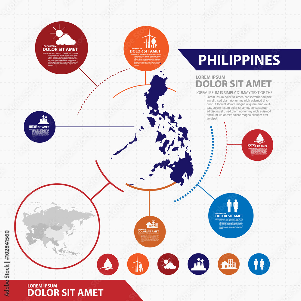 philippines map infographic Stock Vector | Adobe Stock