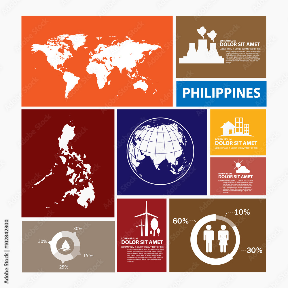 philippines map infographic Stock Vector | Adobe Stock