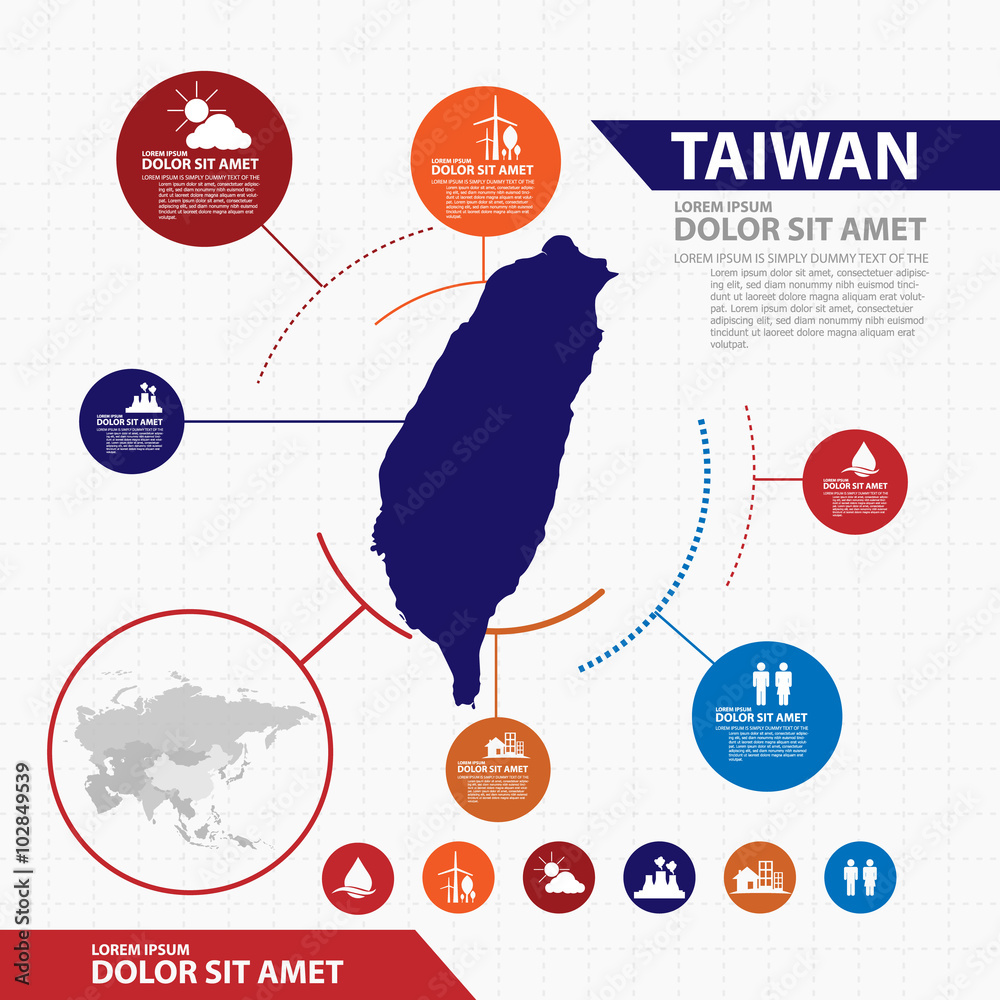 taiwan map infographic 素材庫向量圖 | Adobe Stock