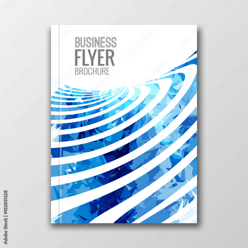 Cover Report Business Colorful blue Stripes Triangle Polygonal ...