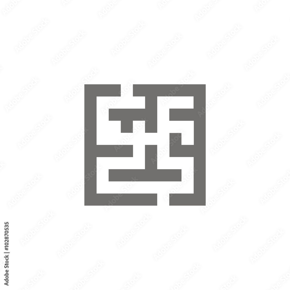 Icono de un laberinto sobre fondo blanco. Ilustración vectorial aislada ...